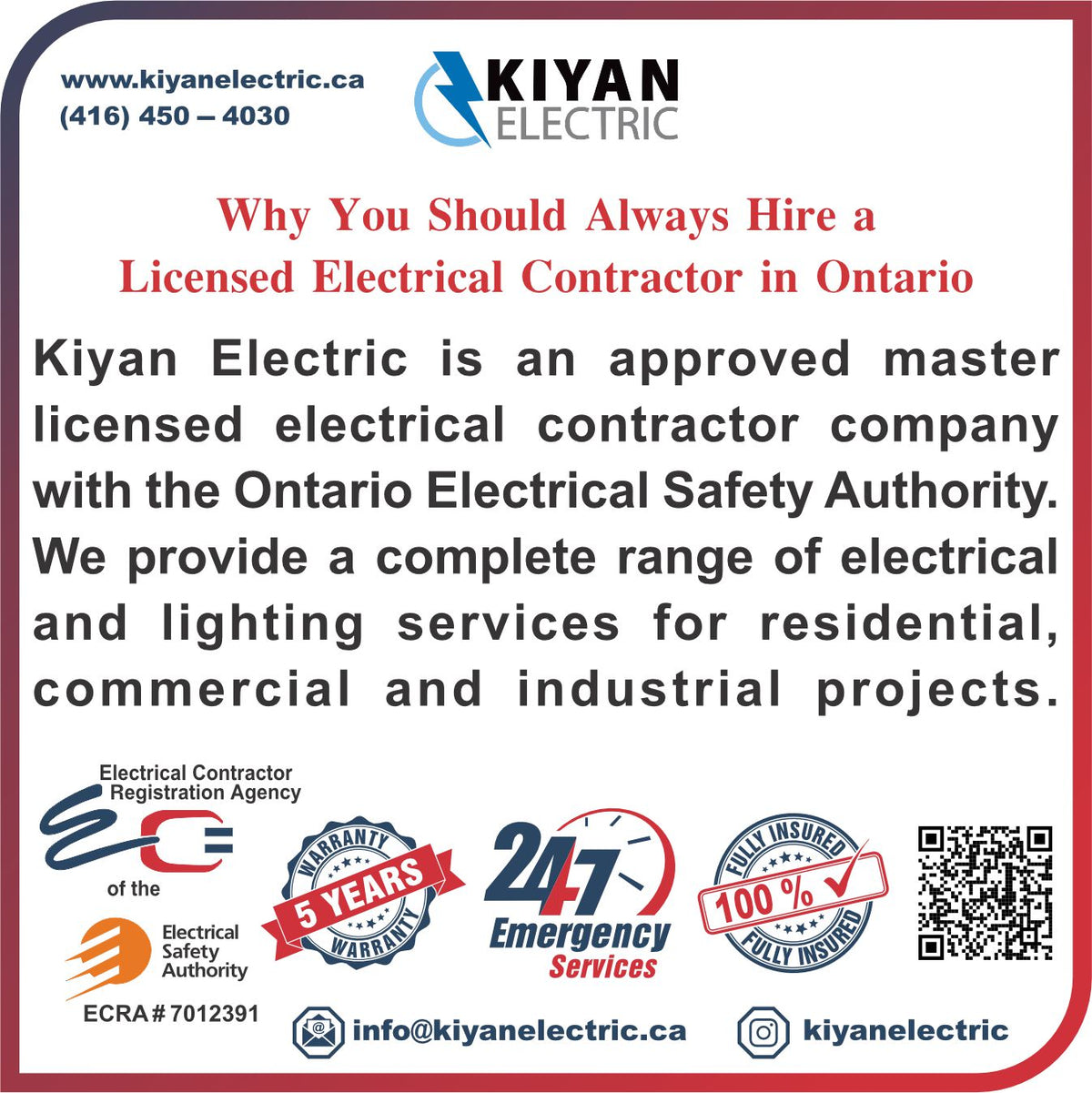 Why You Should Always Hire a Licensed Electrical Contractor in Ontario